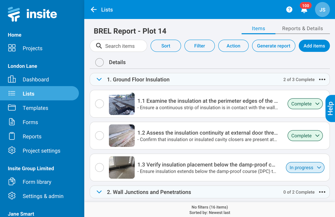 Compliance & quality software for House Builders - Insite