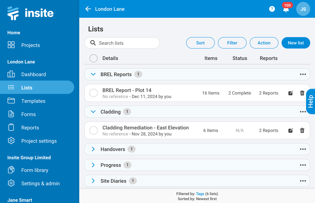 Compliance & quality software for House Builders - Insite