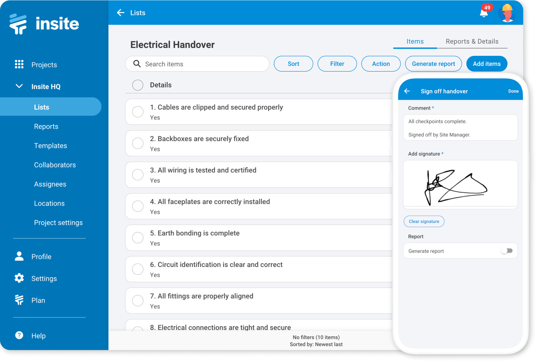 Site operations software for Subcontractors - Insite
