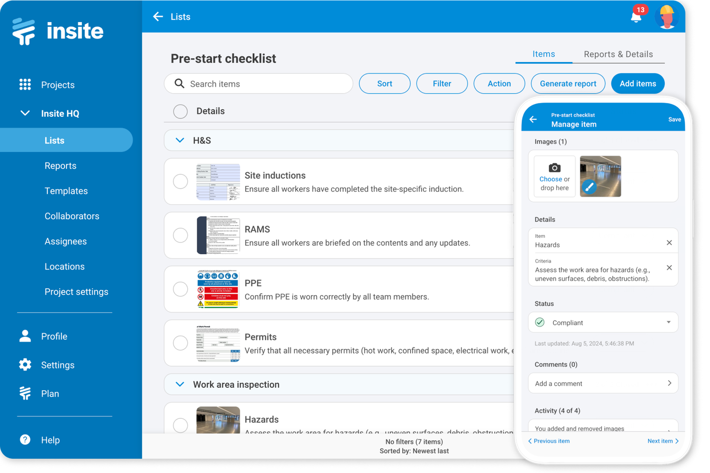 Site operations software for Subcontractors - Insite
