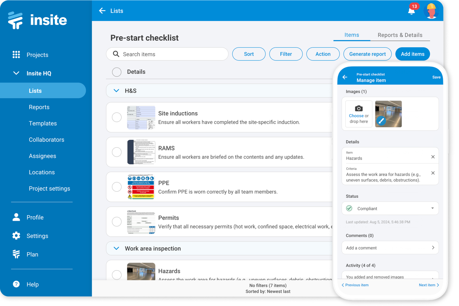 Site operations software for Subcontractors - Insite