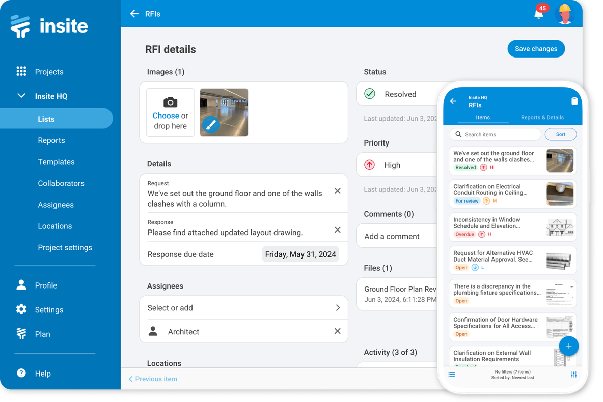 Site operations software for Subcontractors - Insite
