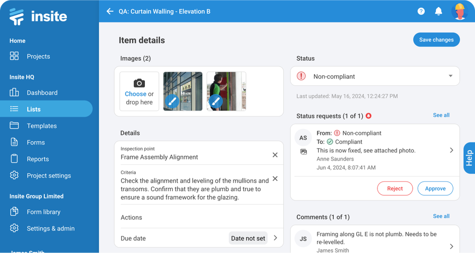 Construction Quality Assurance Software - Insite